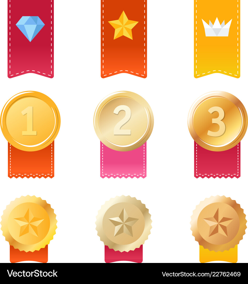 Set of different prizes Royalty Free Vector Image
