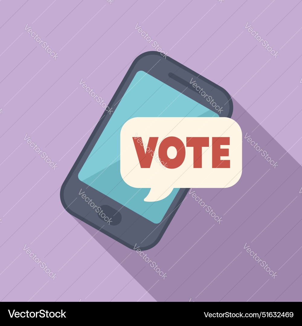 Smartphone is showing vote message on screen Vector Image