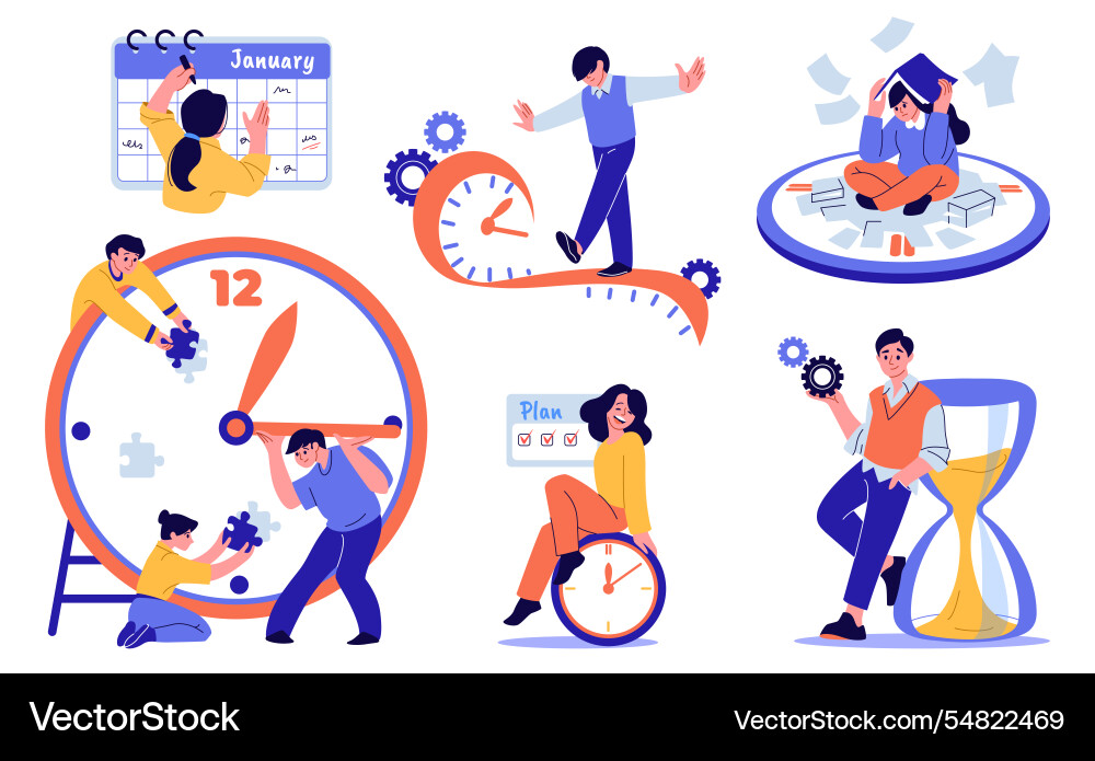 Task schedule time management hourglass Royalty Free Vector