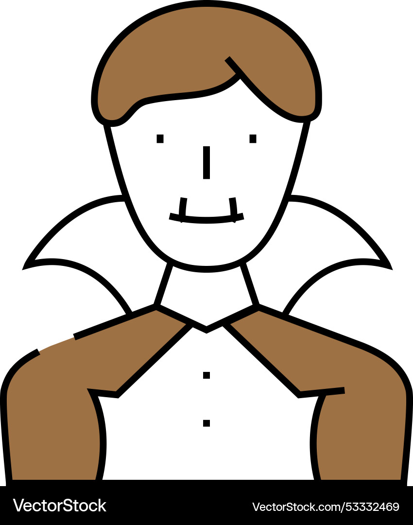 Vampire fantasy character icon color Royalty Free Vector