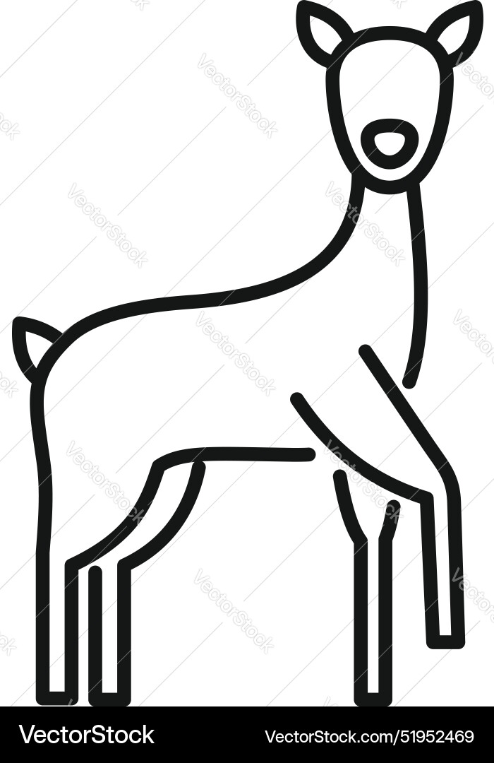 Young deer standing on four legs minimalist line Vector Image