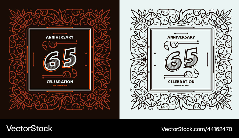 65 years anniversary celebration card Royalty Free Vector