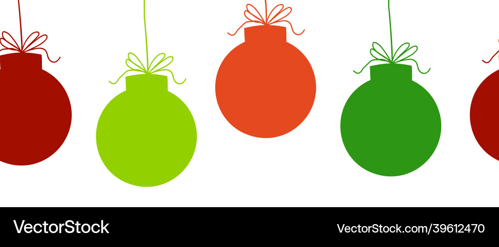 Christmas ornaments seamless border Royalty Free Vector