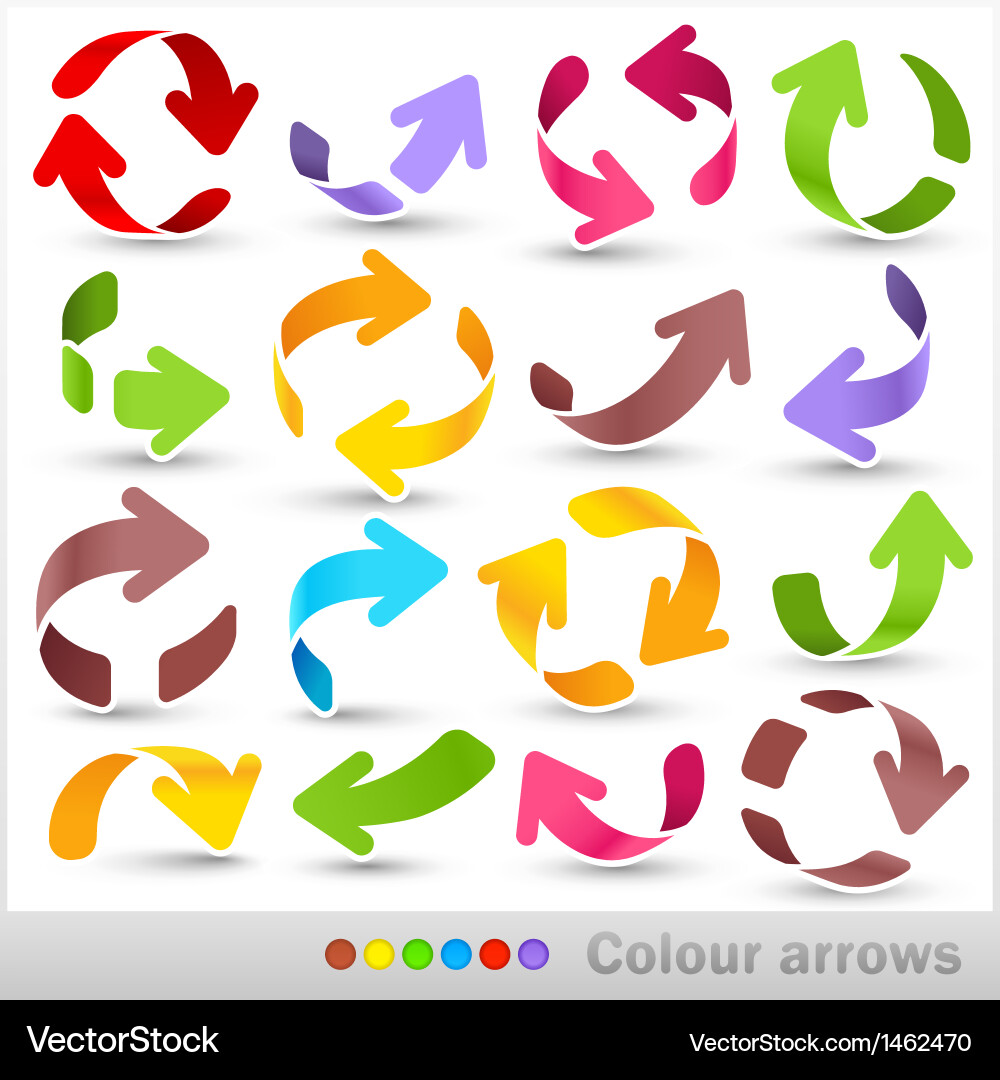 Colorful Arrow Symbols Royalty Free Vector Image