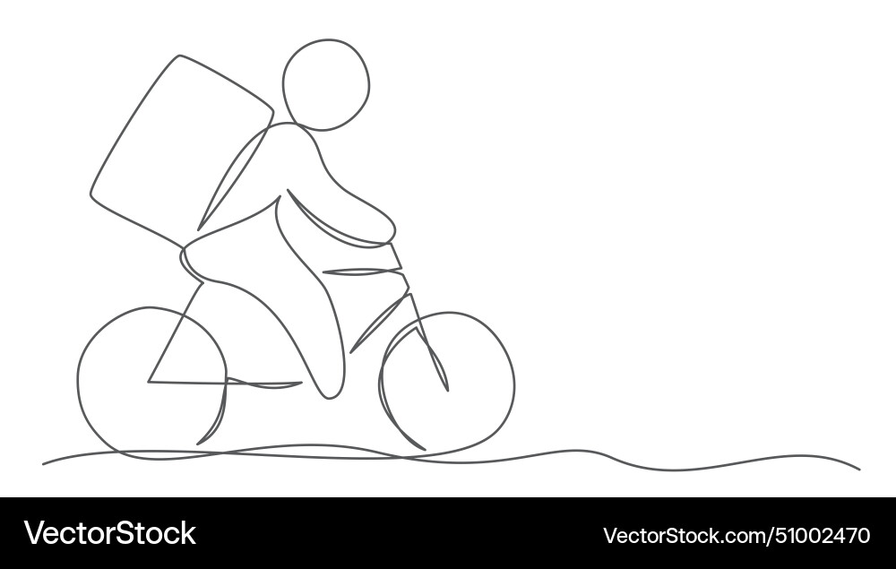 Delivery one line drawing isolated on white Vector Image