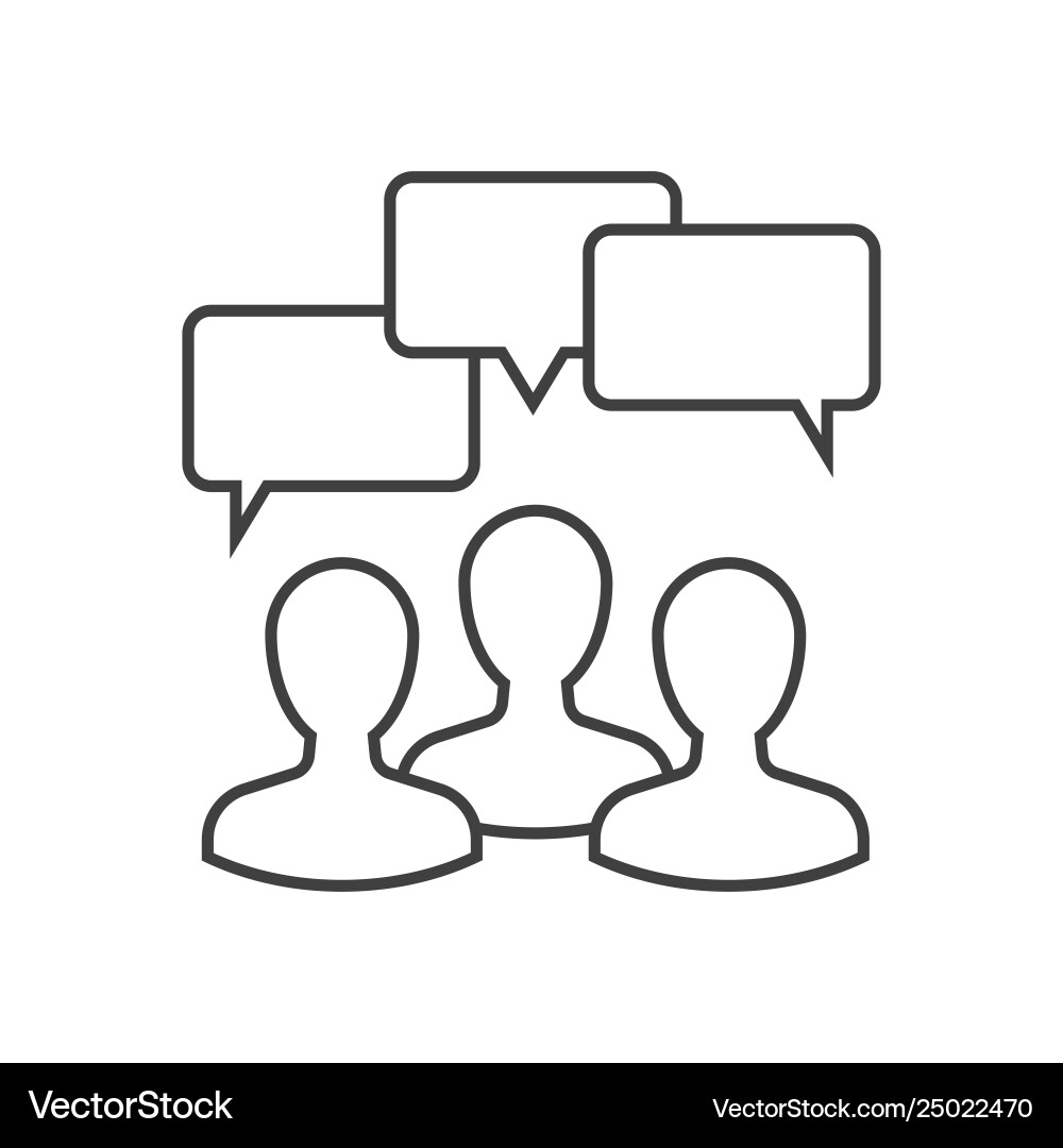 Discussion outline icon Royalty Free Vector Image