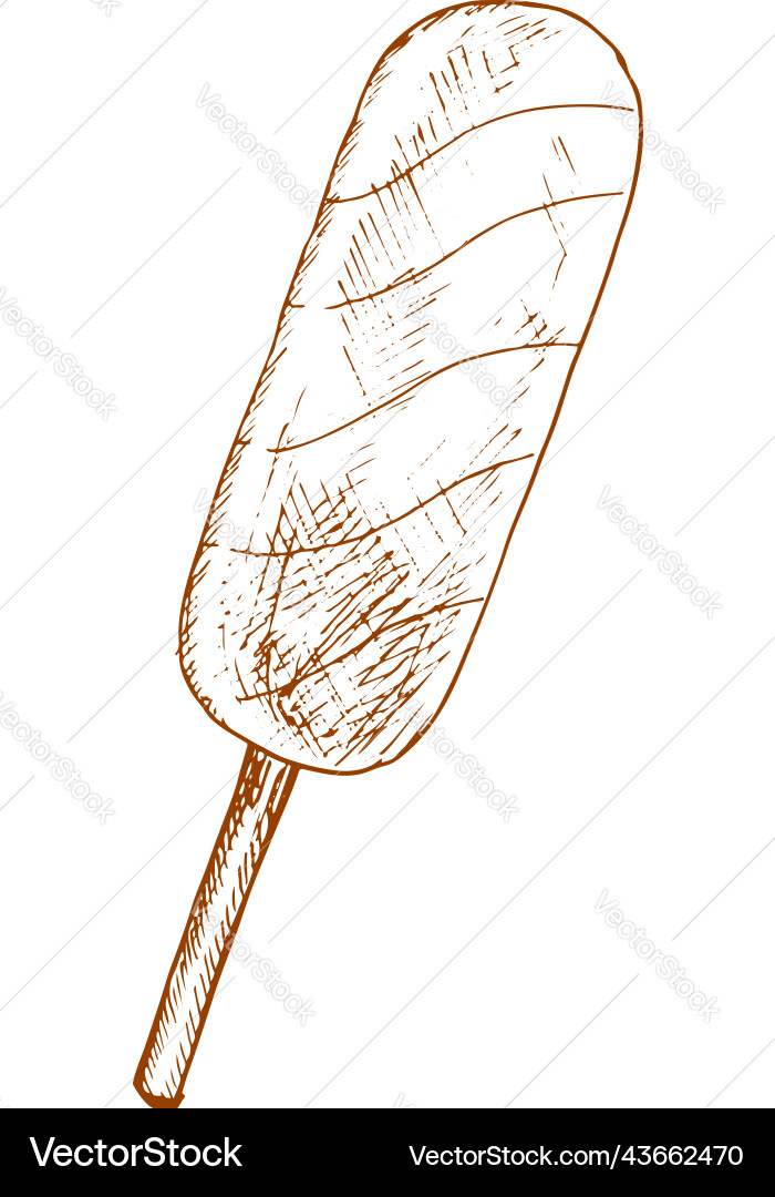Frozen fruit ice cream dessert isolated sketch Vector Image
