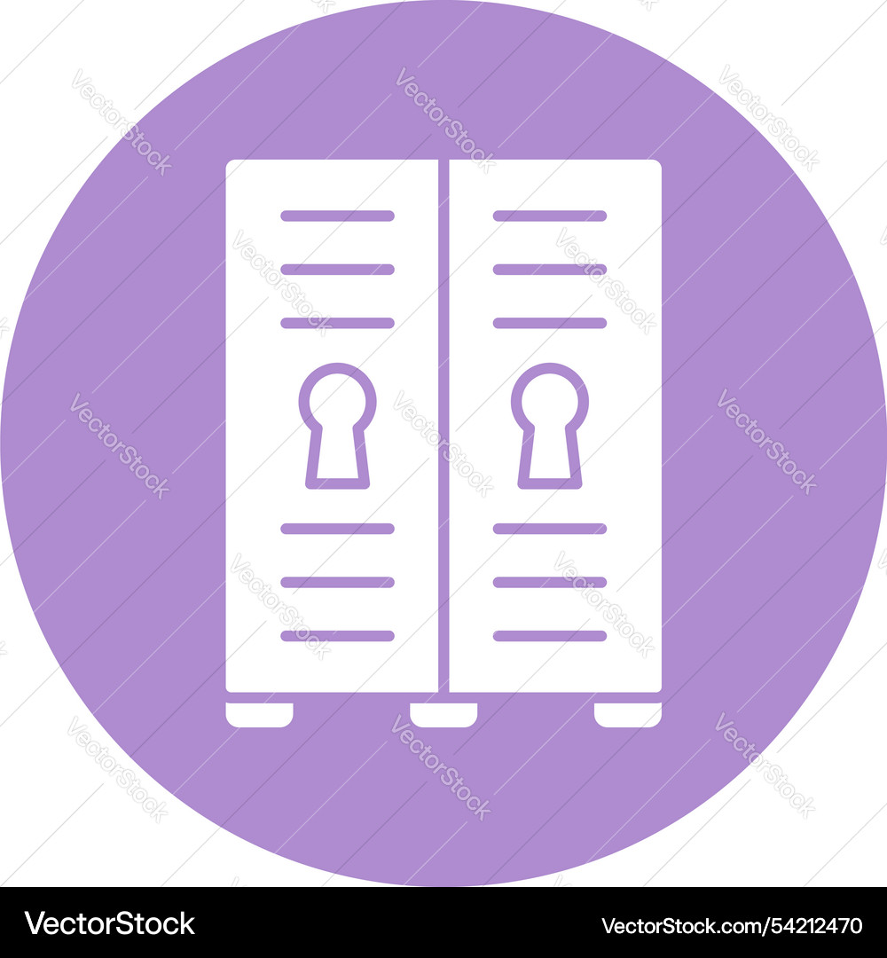 Lockers glyph circle icon Royalty Free Vector Image