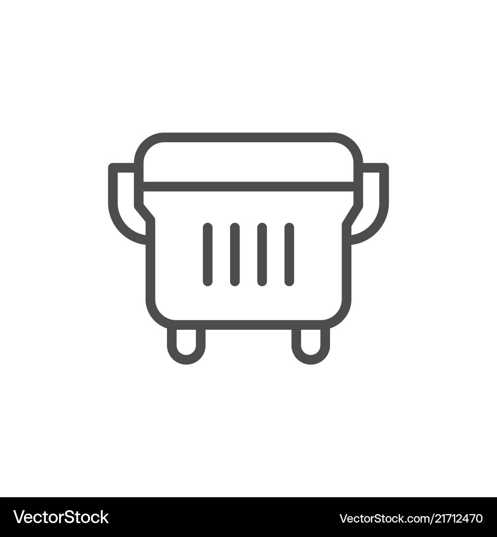 Outdoor dustbin line icon Royalty Free Vector Image
