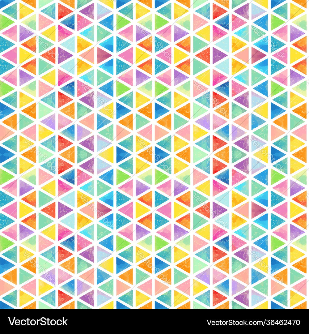 Rainbow Triangular Watercolor Pattern Royalty Free Vector