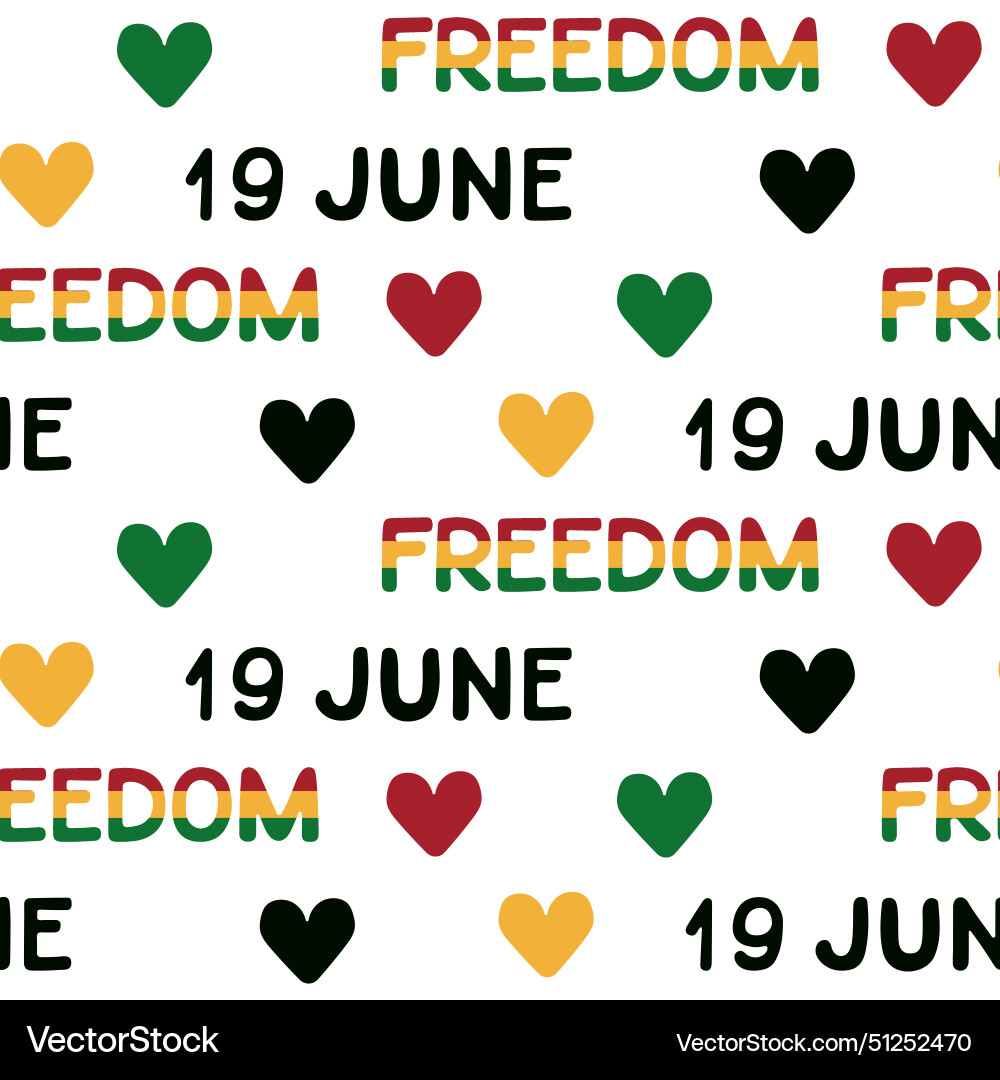 Seamless pattern for juneteenth on white Vector Image