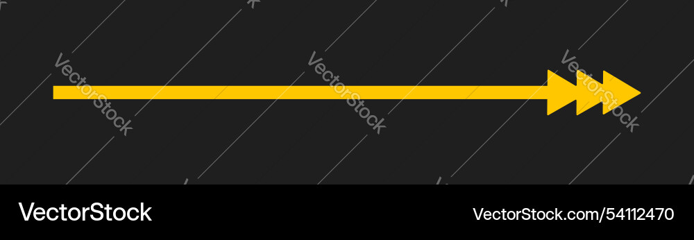 Straight long arrow horizontal pointer Royalty Free Vector