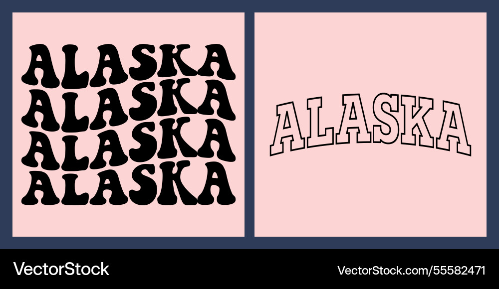 Alaska text t shirt design Royalty Free Vector Image