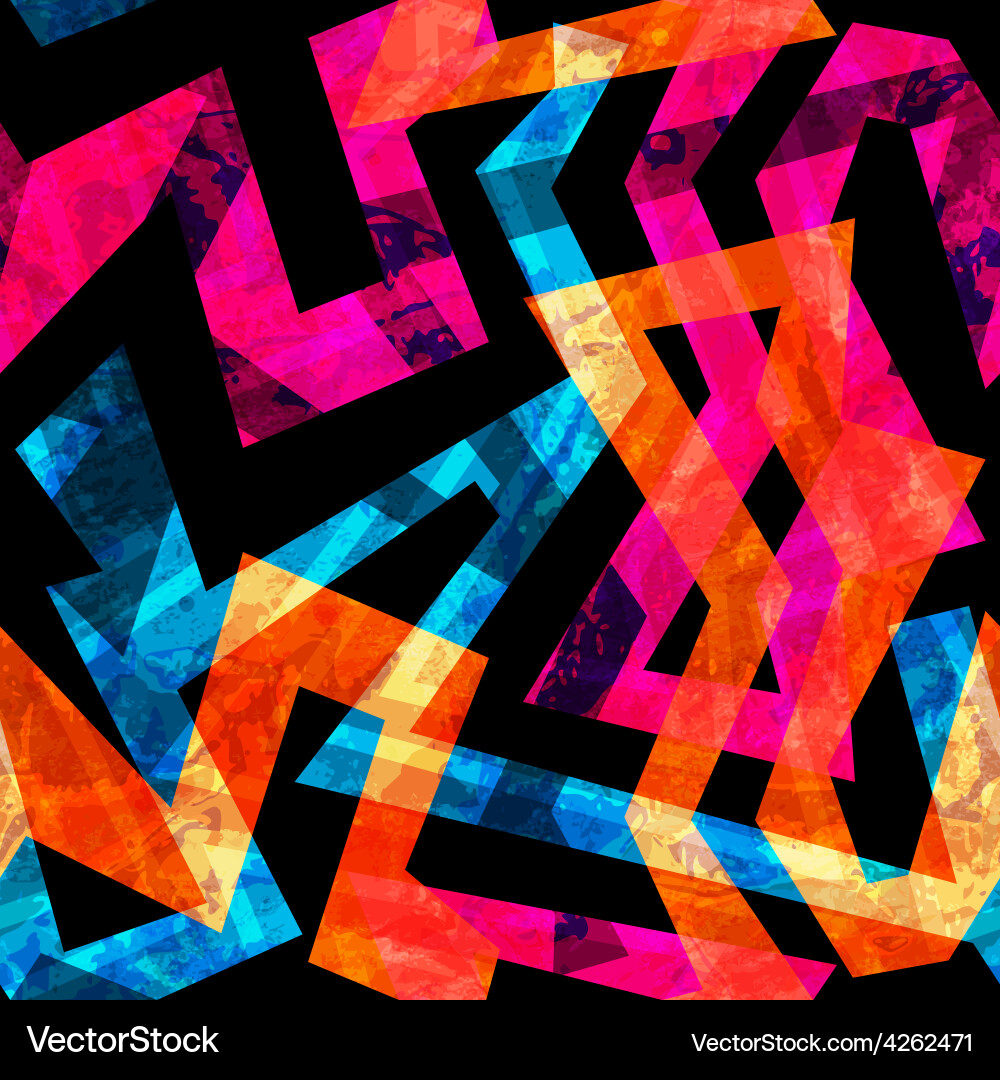 Bright labyrinth seamless pattern with grunge Vector Image