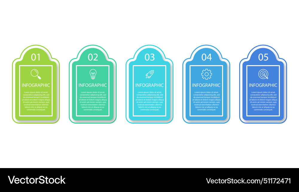 Business infographic thin line process Royalty Free Vector