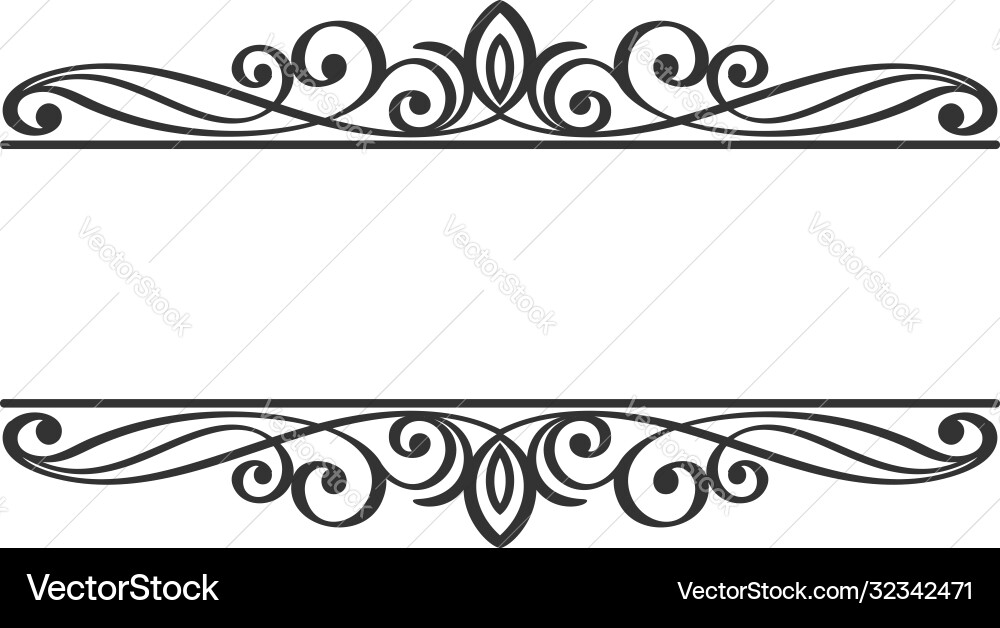 Calligraphic design frame Royalty Free Vector Image