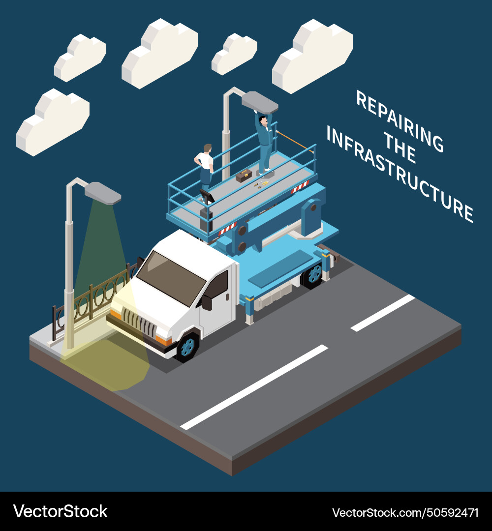City infrastructure maintenance machinery Vector Image