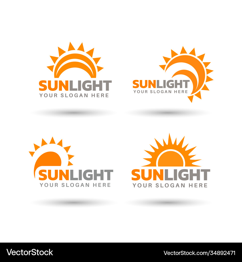 Creative sunlight logo design bundle Royalty Free Vector