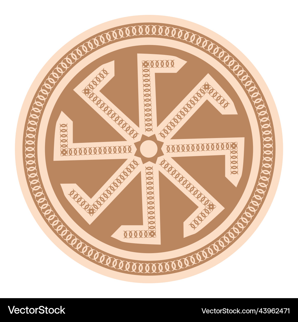 Kolovrat an ancient slavic symbol decorated Vector Image