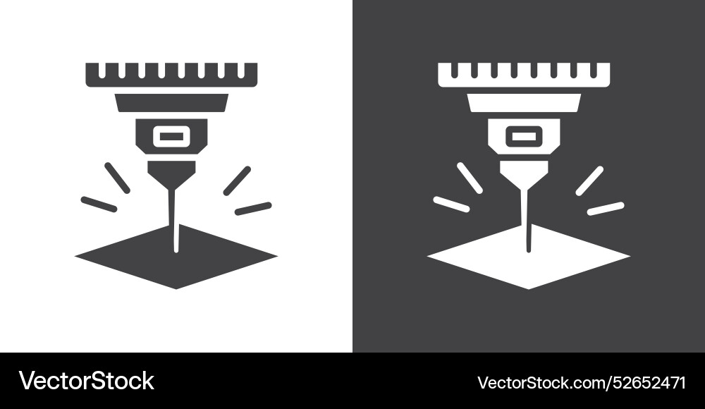 Laser machine icon thin line set Royalty Free Vector Image