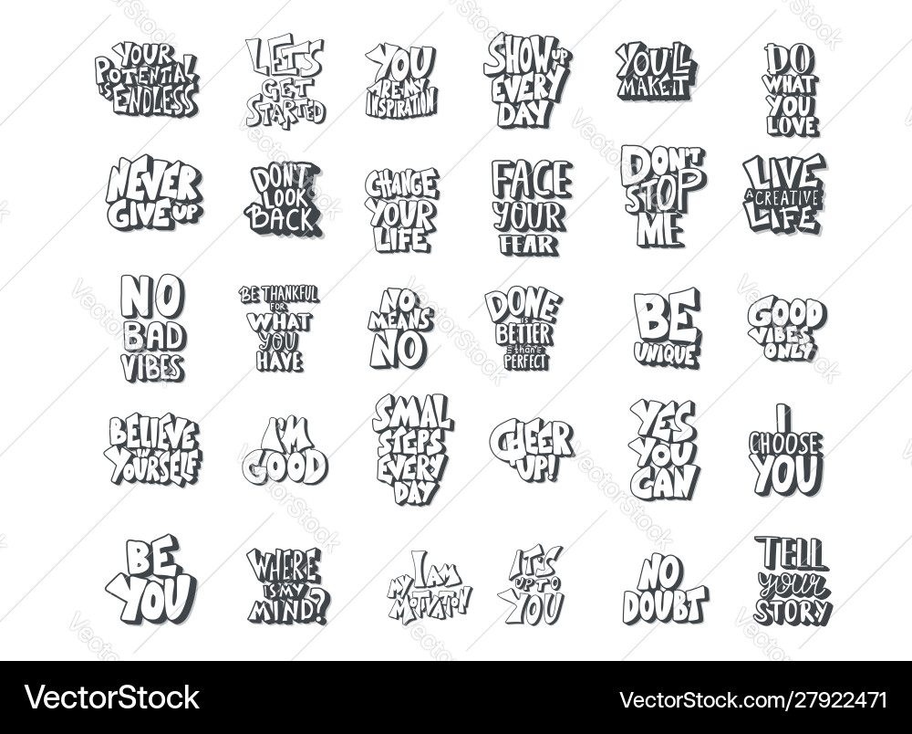 Motivational Quote Collection Royalty Free Vector Image