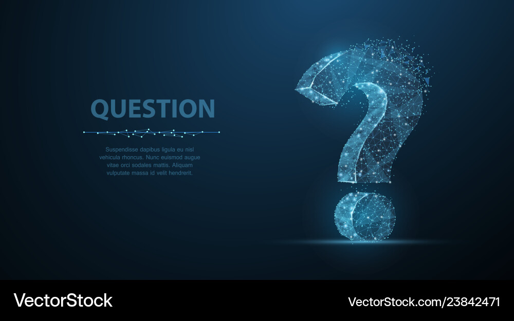 Question mark 3d abstract on dark blue Royalty Free Vector