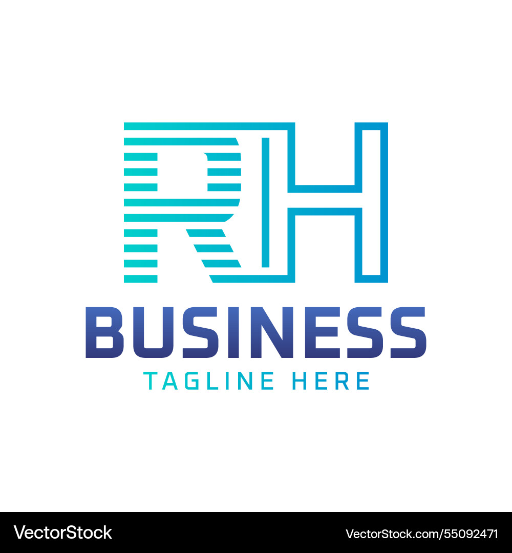 Rh logo design sleek modern letter Royalty Free Vector Image
