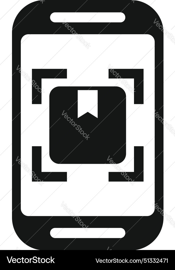 Smartphone icon with focus square Royalty Free Vector Image