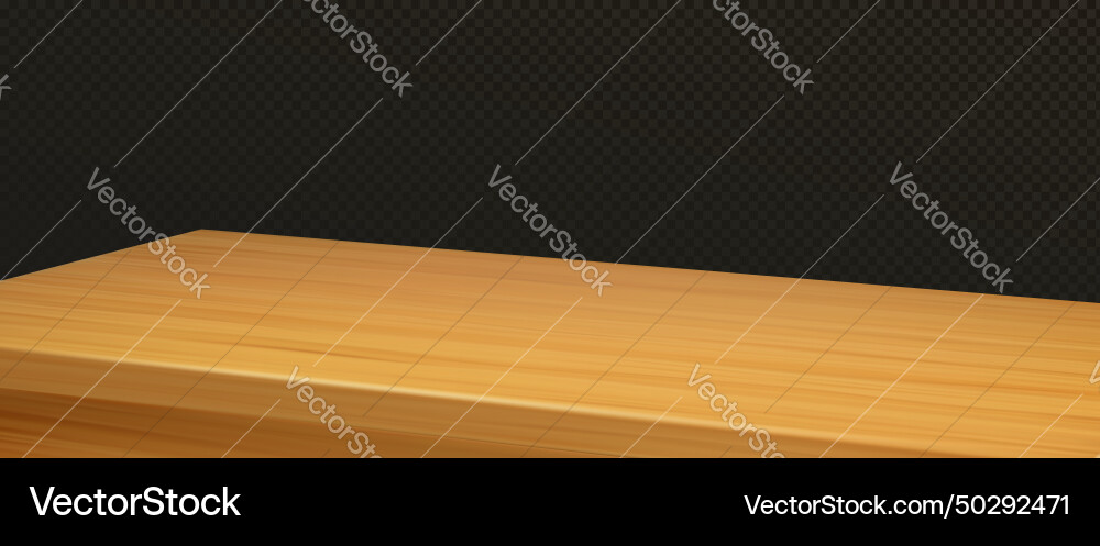 Wooden table with empty countertop Royalty Free Vector Image