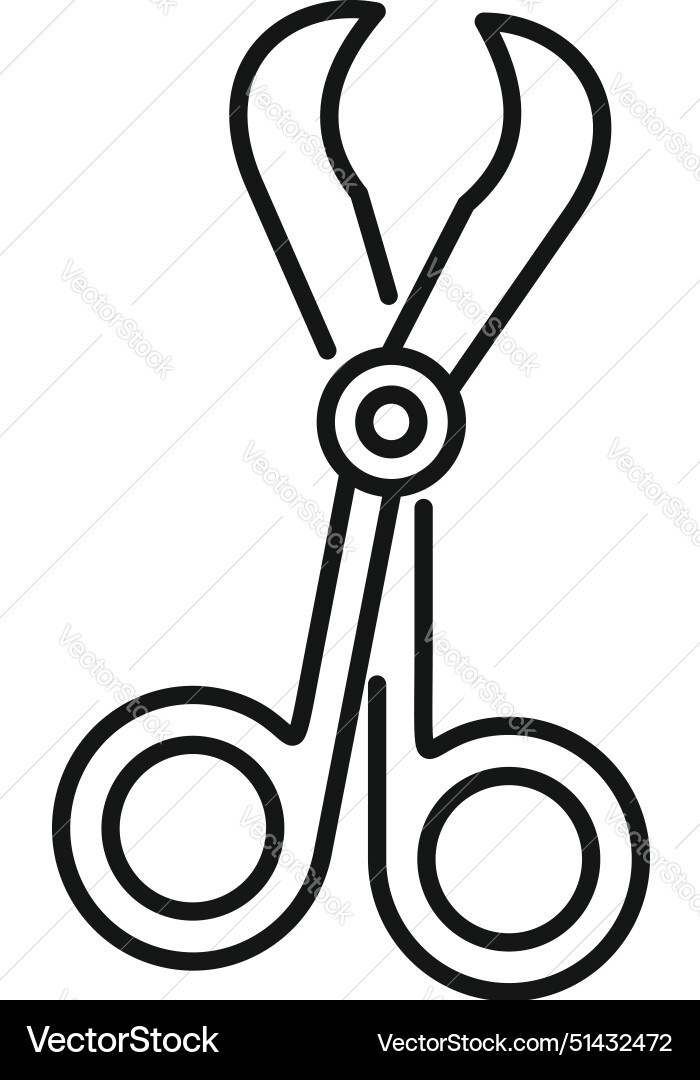 Black line art of scissors Royalty Free Vector Image