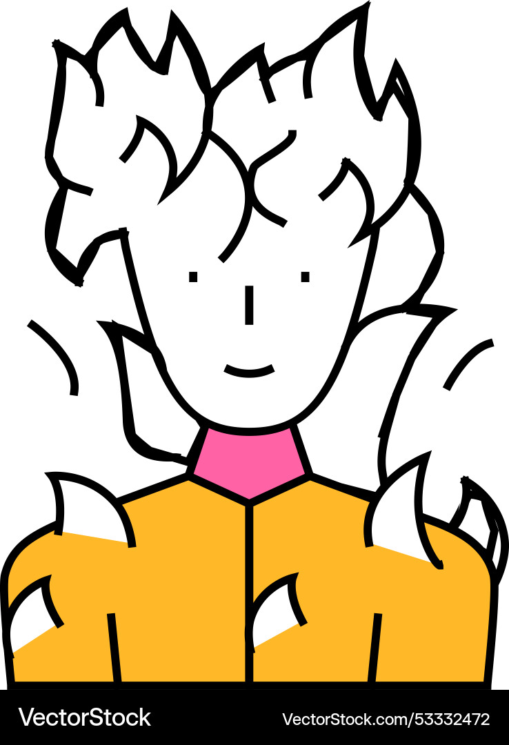 Burning man fantasy character icon color Vector Image
