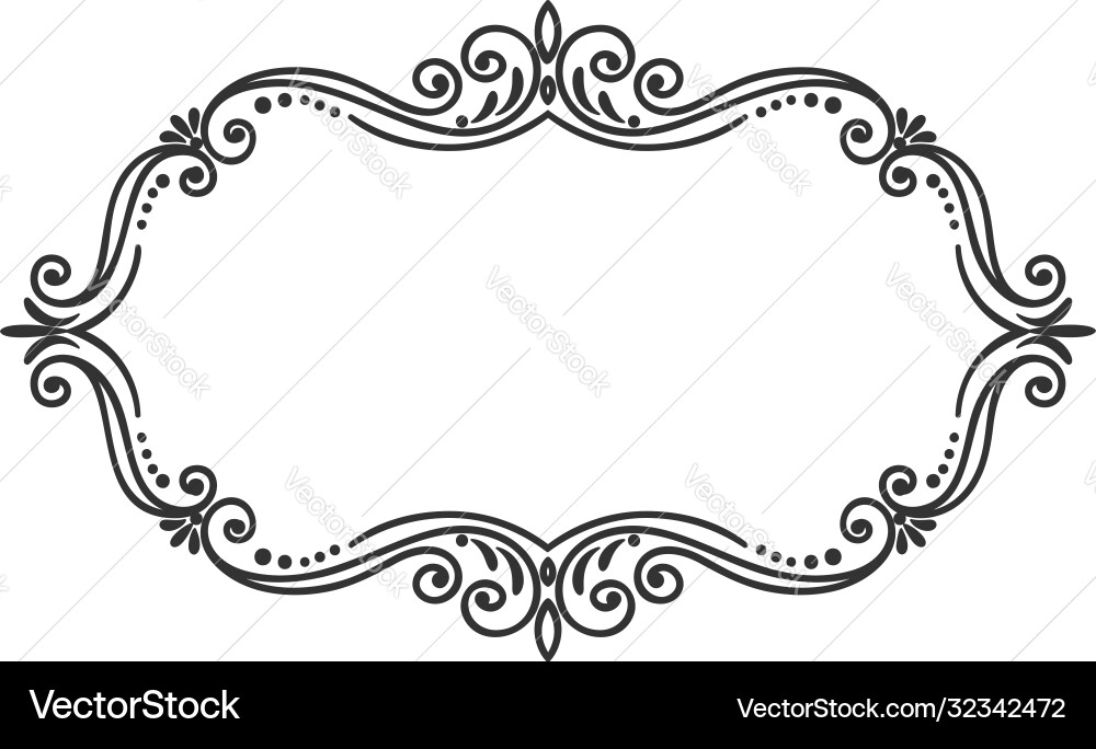 Calligraphic design frame Royalty Free Vector Image