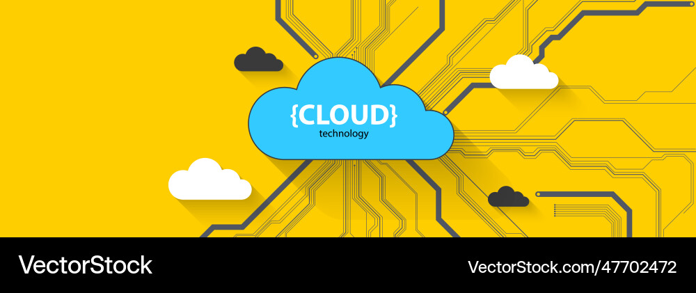 Cloud storage technology integrated digital web Vector Image