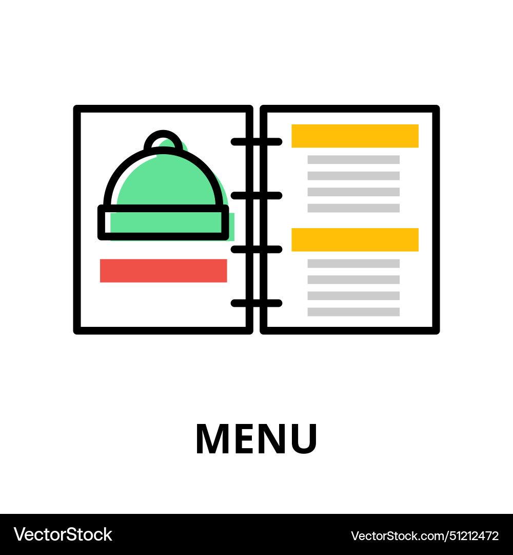 Concept of menu icon flat line design Royalty Free Vector