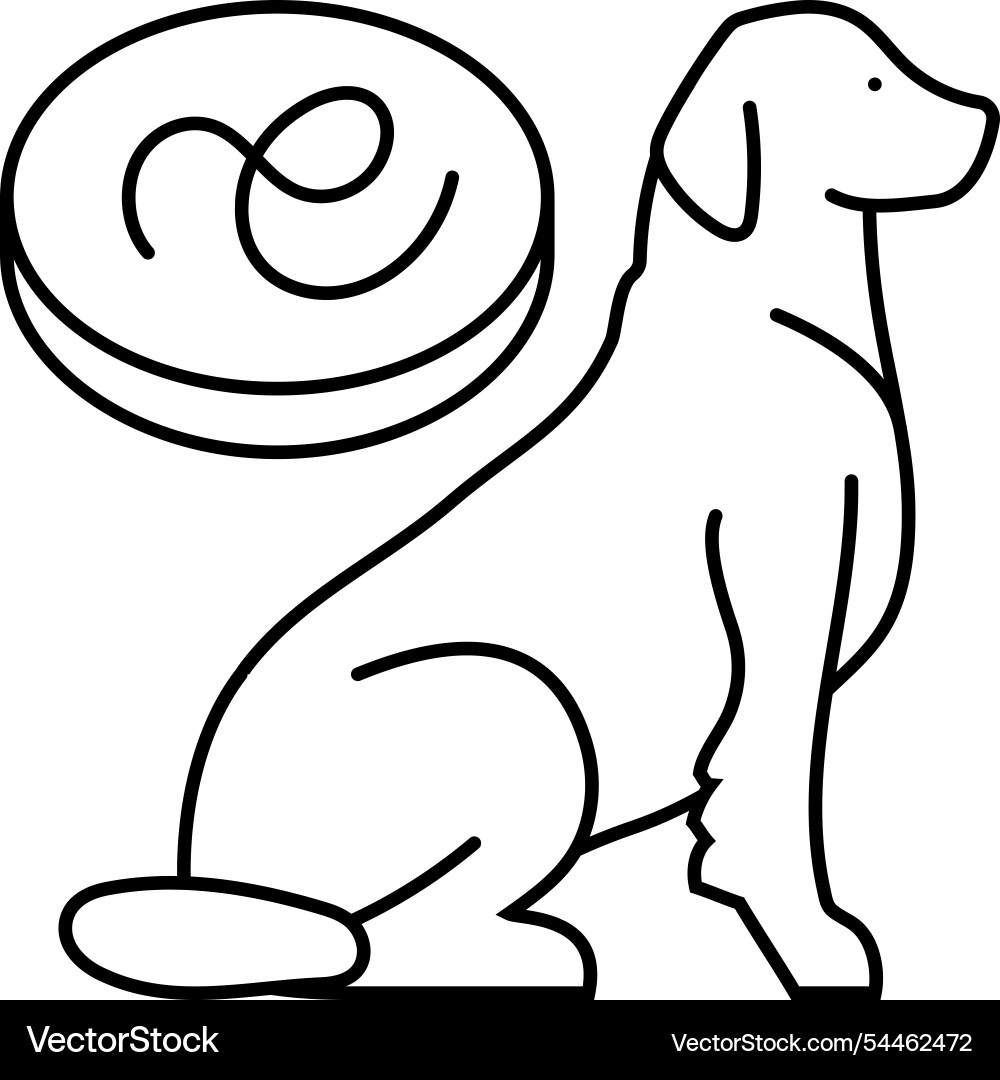 Dog parasite worm line icon Royalty Free Vector Image