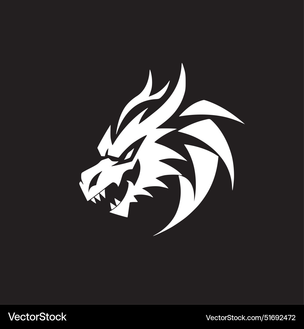 Dragon - minimalist and flat logo Royalty Free Vector Image