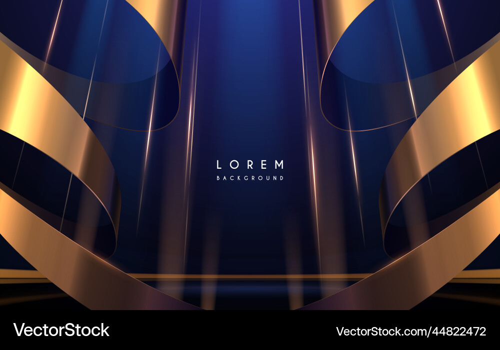 Golden Ribbon Abstract Background Royalty Free Vector Image