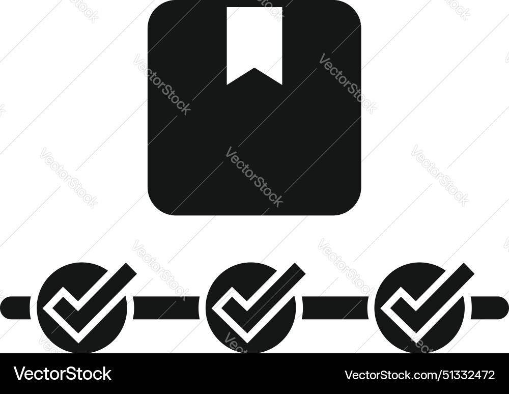 Graphic of a bookmarked square above Royalty Free Vector