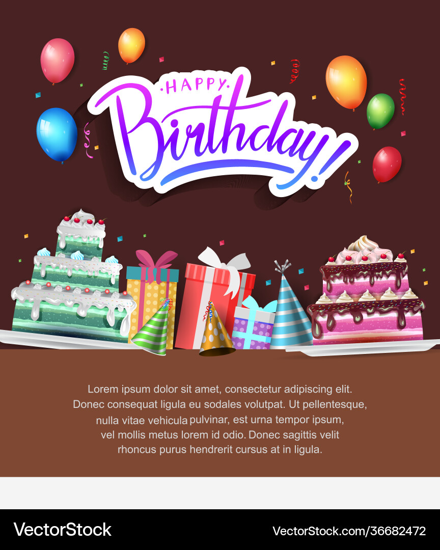 Happy birthday design with colorful Royalty Free Vector