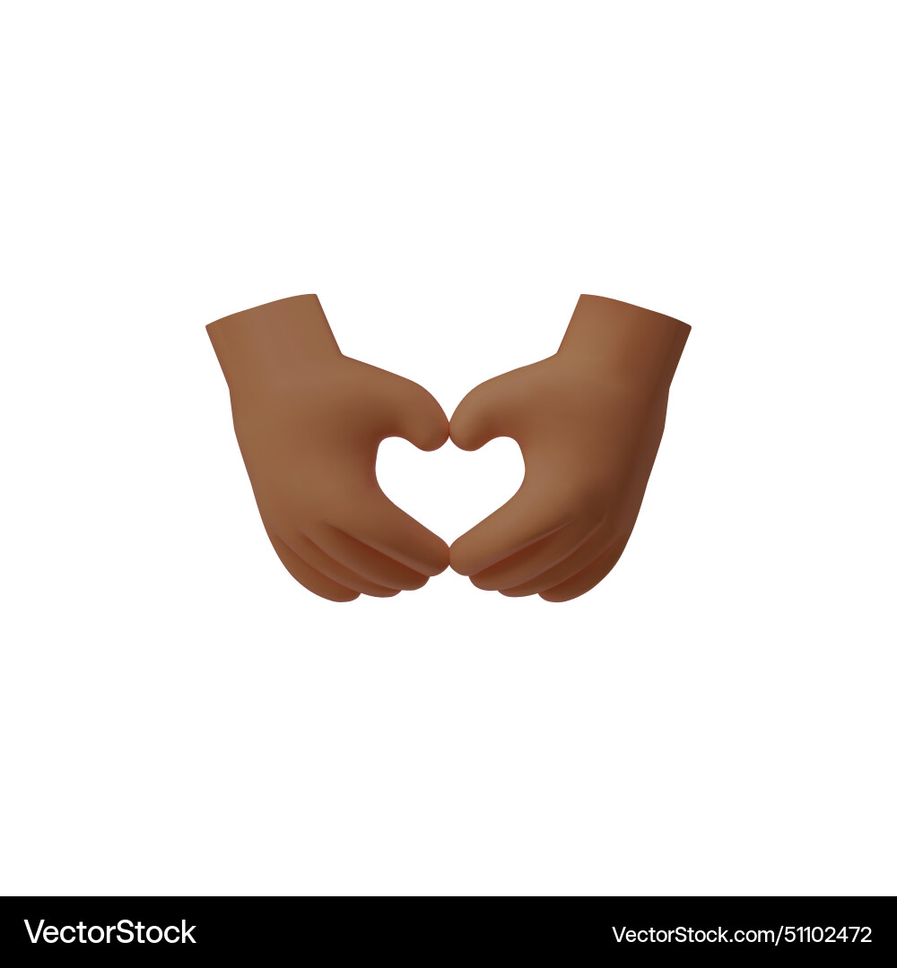 Heart shape hand gesture 3d Royalty Free Vector Image