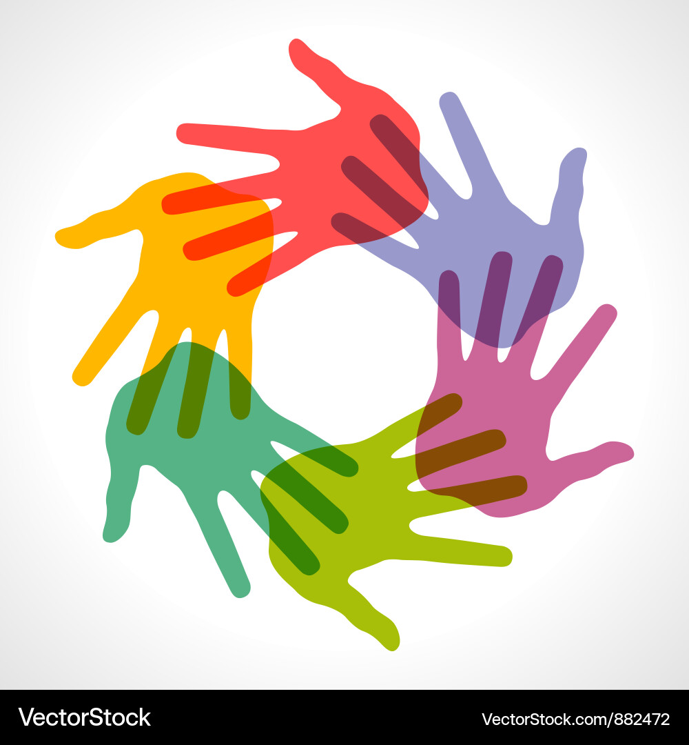 Icon of colorful hand prints Royalty Free Vector Image