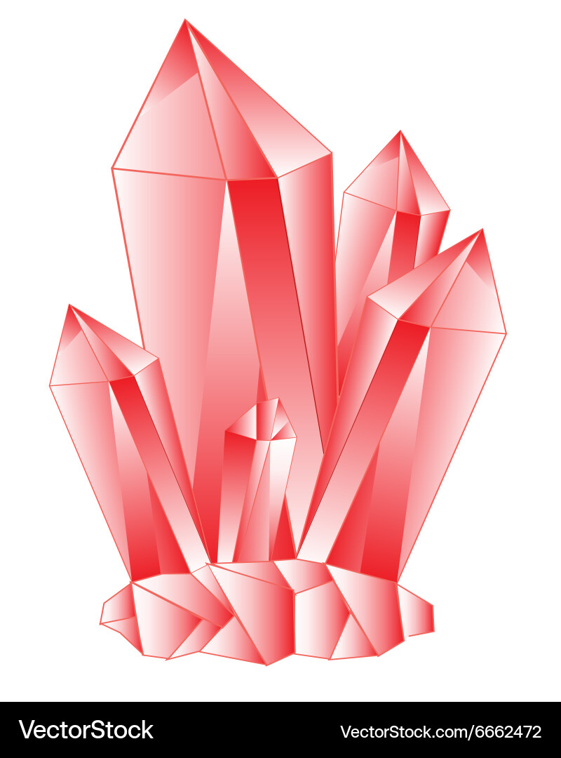Red stone crystal Royalty Free Vector Image - VectorStock