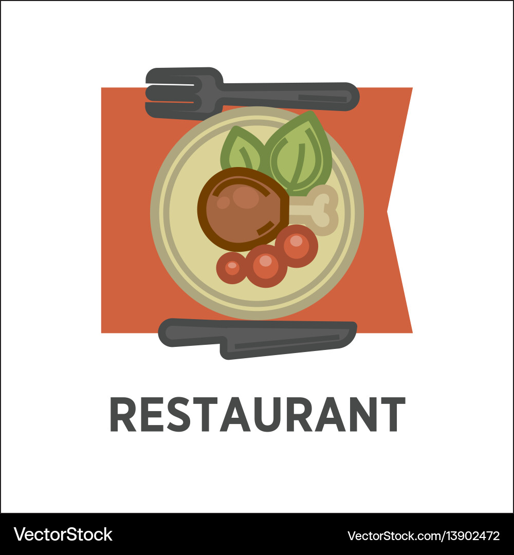 Restaurant icon template of lunch dish Royalty Free Vector