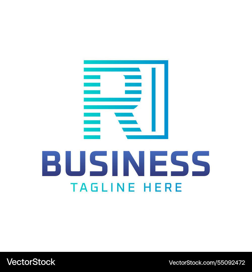 Ri logo design sleek modern letter Royalty Free Vector Image