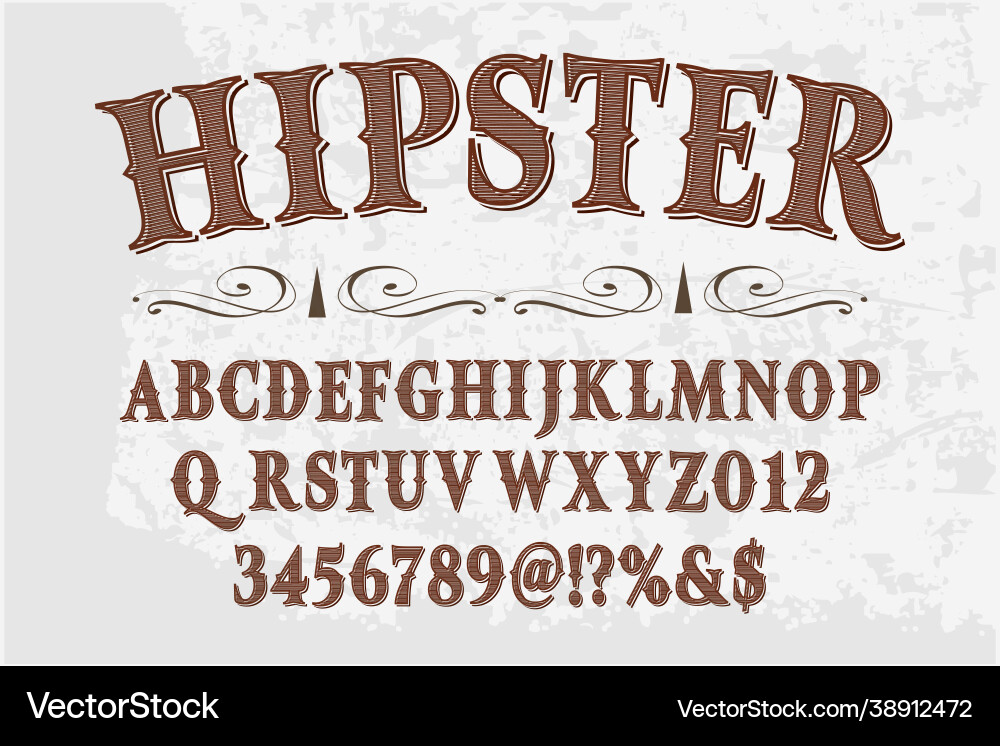 Typeface retro font alphabet design white style Vector Image
