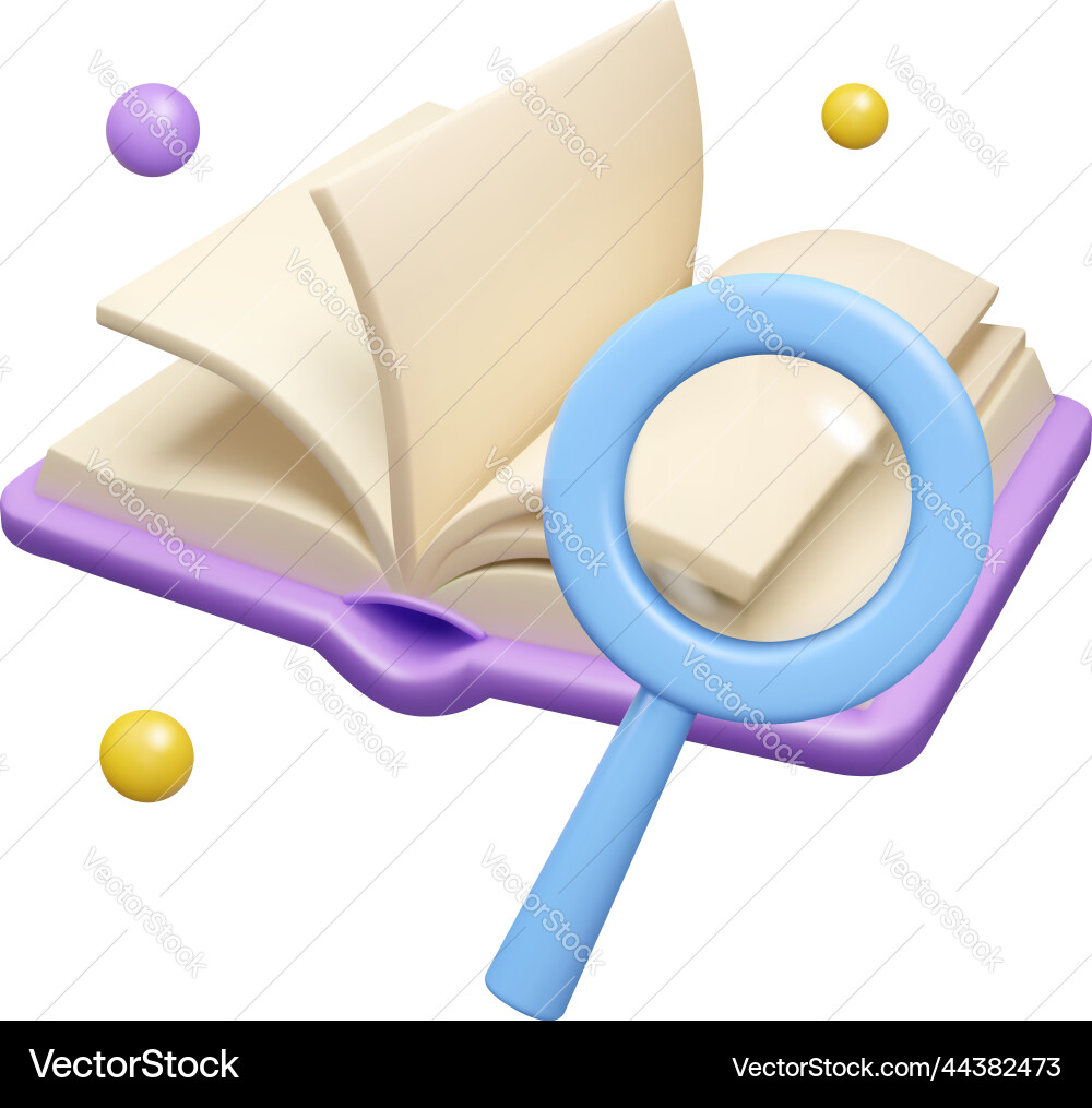 3d search icon Royalty Free Vector Image - VectorStock
