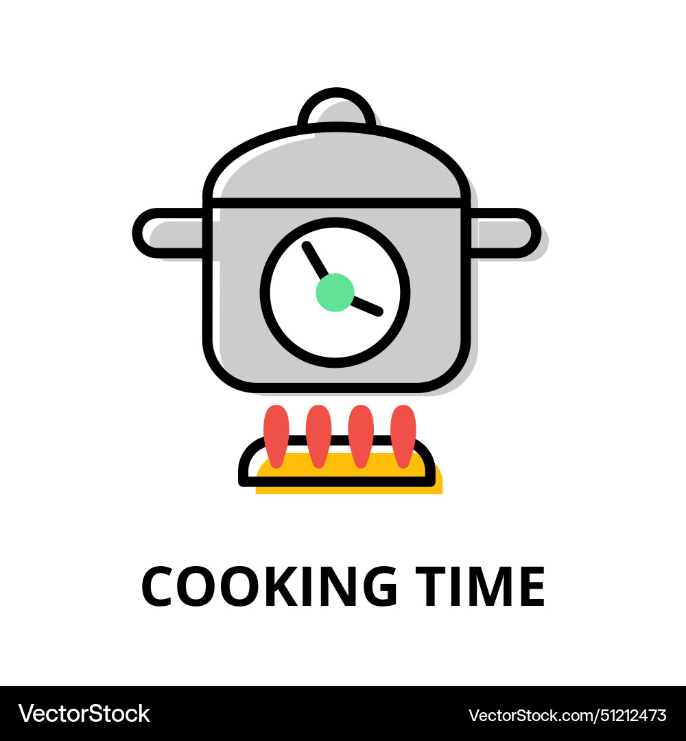 Concept of cooking time icon flat line design Vector Image