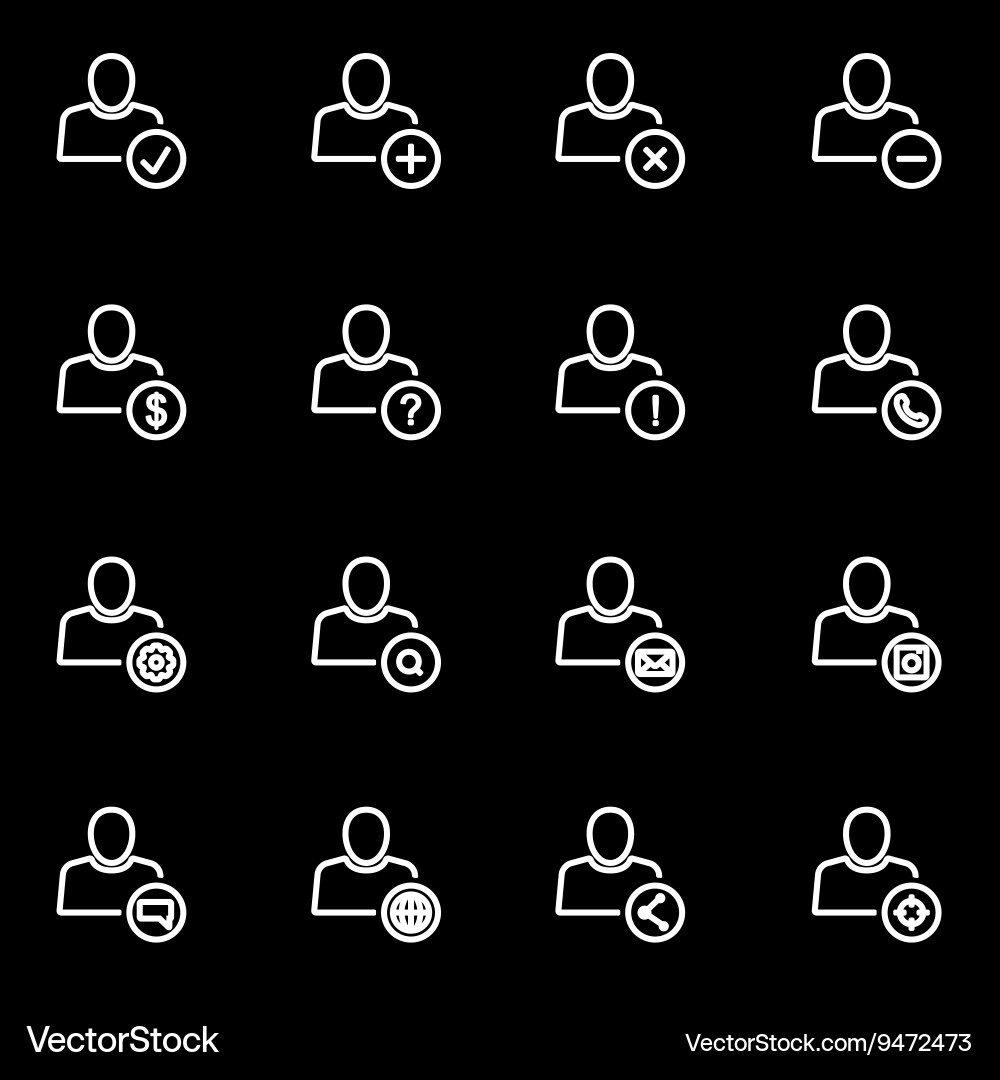 Line people icon set Royalty Free Vector Image