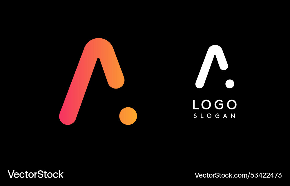 Minimalist geometric letter a bold rounded icon Vector Image