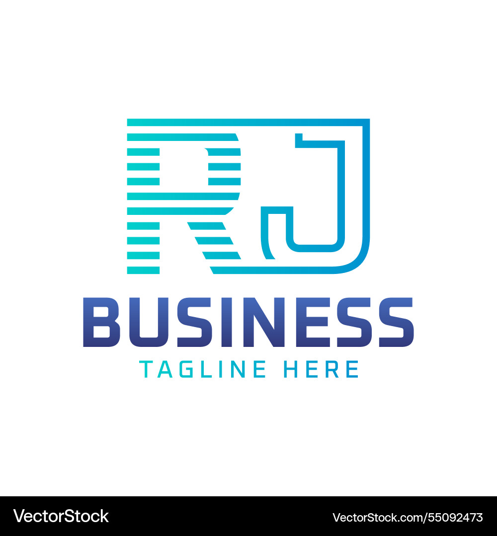 Rj logo design sleek modern letter Royalty Free Vector Image